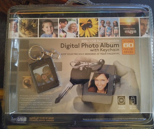 Digital Photo Album With Keychain 8Mb/USB Rechargeable | eBay