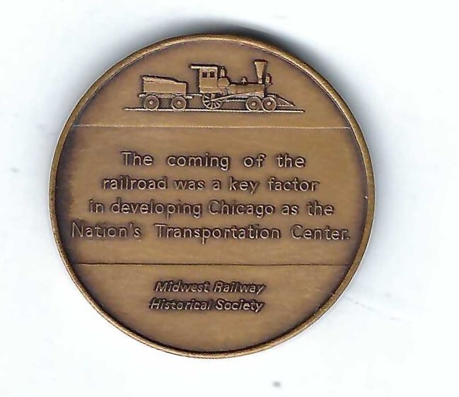 1973 PIONEER CHICAGO 1ST LOCOMOTIVE TRAIN MIDWEST RAILWAY RAILROAD COIN ...