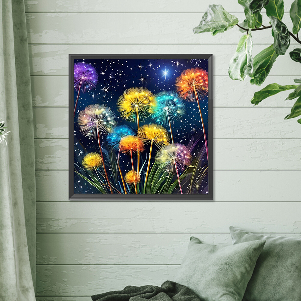 5D DIY Full Round Drill Diamond Painting Dandelion Kit Home Decoration ...