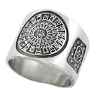 Sterling Silver Aztec Calendar Ring w/ Imix Inscription Sides | eBay