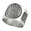 Sterling Silver Aztec Calendar Ring w/ Imix Inscription Sides | eBay