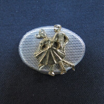Square Dance Silver Tone Scarf Clip | eBay