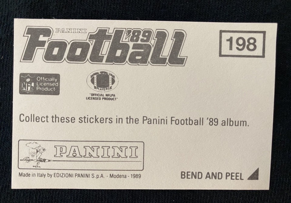 1989 Panini Football Foil Sticker NFC #198 | eBay