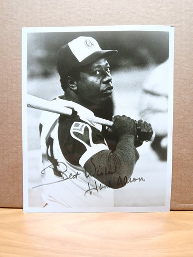 Hank Aaron Autograph B&W 3x5 Photo Atlanta Braves Hall of Fame (D-2021 ...
