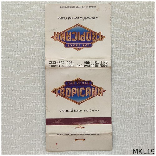 Tropicana Las Vegas Ramada Resort Casino Matchbook Label (MKL19) | eBay