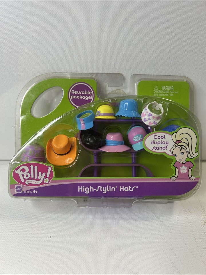 Mattel Polly Pocket High-Stylin Hats Display Rack Stand 10 Hats 2004 | eBay