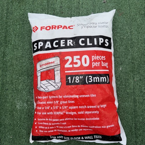 FORPAC Tile Leveling System - 1/8" (3mm) Spacer Clips - Bag of 250 NEW ...