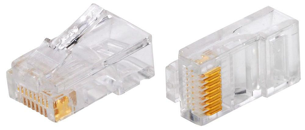 RJ45 MODULAR PLUG 8P8C (50 MICRONGP), LAN CATEGORY CAT3, CAT4, CAT5E ...