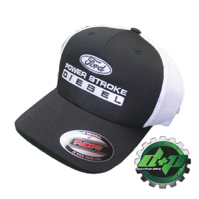 FLEXFIT FITTED ford powerstroke trucker ball cap hat diesel truck gear ...