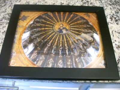 Framed Mosaic Tile Greek Orthodox Church Ceiling Picture Religious Icon ...