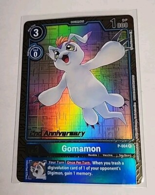 Digimon Card Game 2nd Anniversary Set Gomamon - P-004 - Alt Art Gold ...