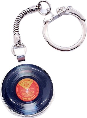 Unique VINYL RECORD KEYRING keychain MUSIC vintage RETRO cool DJ club ...