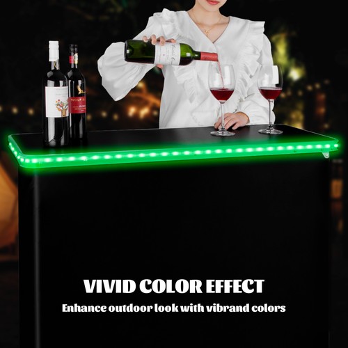 LED Light Pop-Up Bar Table Outdoor/Indoor Party Portable Light RF ...