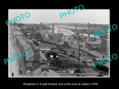 OLD LARGE HISTORIC PHOTO OF DROGHEDA LOUTH IRELAND THE TOWN & VIADUCT ...