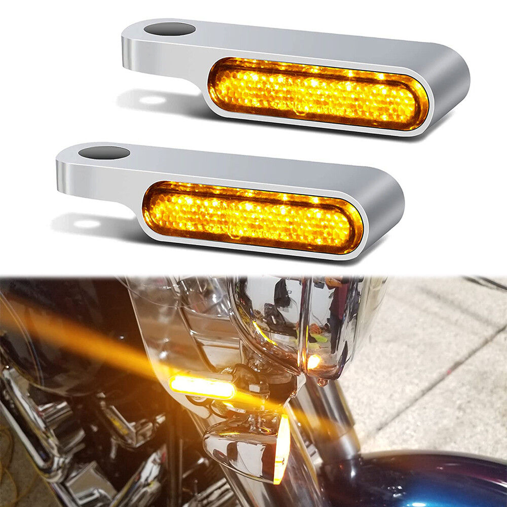 2X Motorcycle Handlebar LED Mini Turn Signal Indicator Light For Harley ...