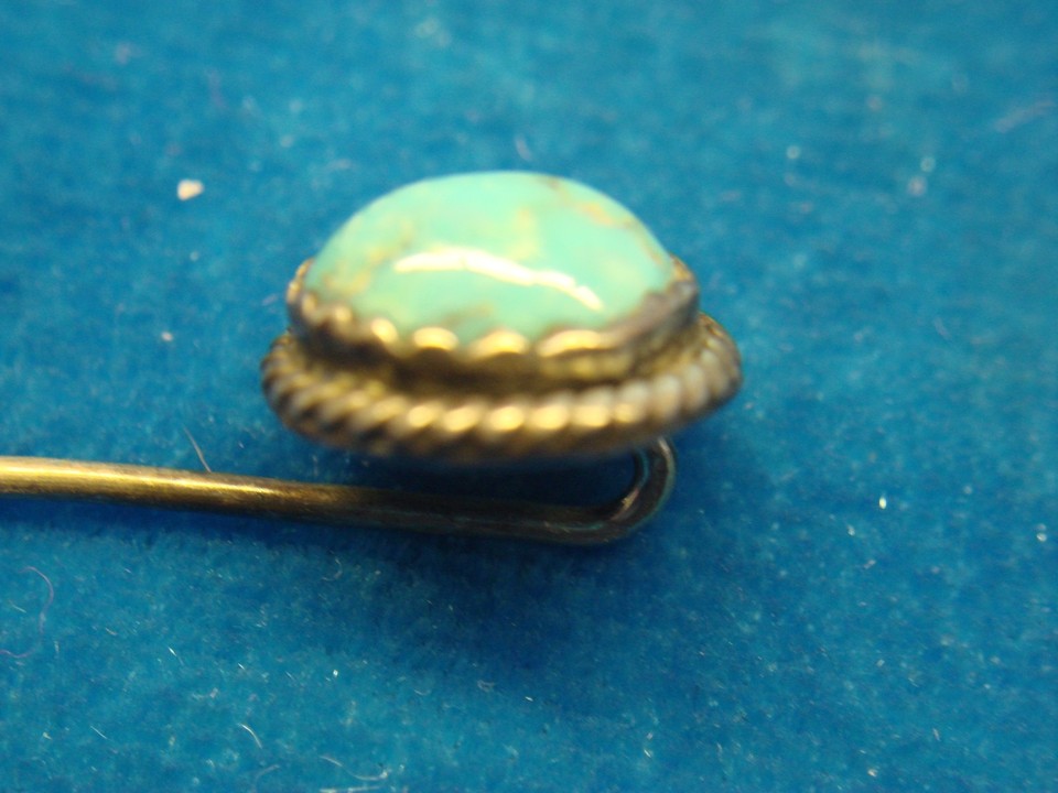 VINTAGE CUSTOM MADE TURQUOISE STICK PIN | eBay
