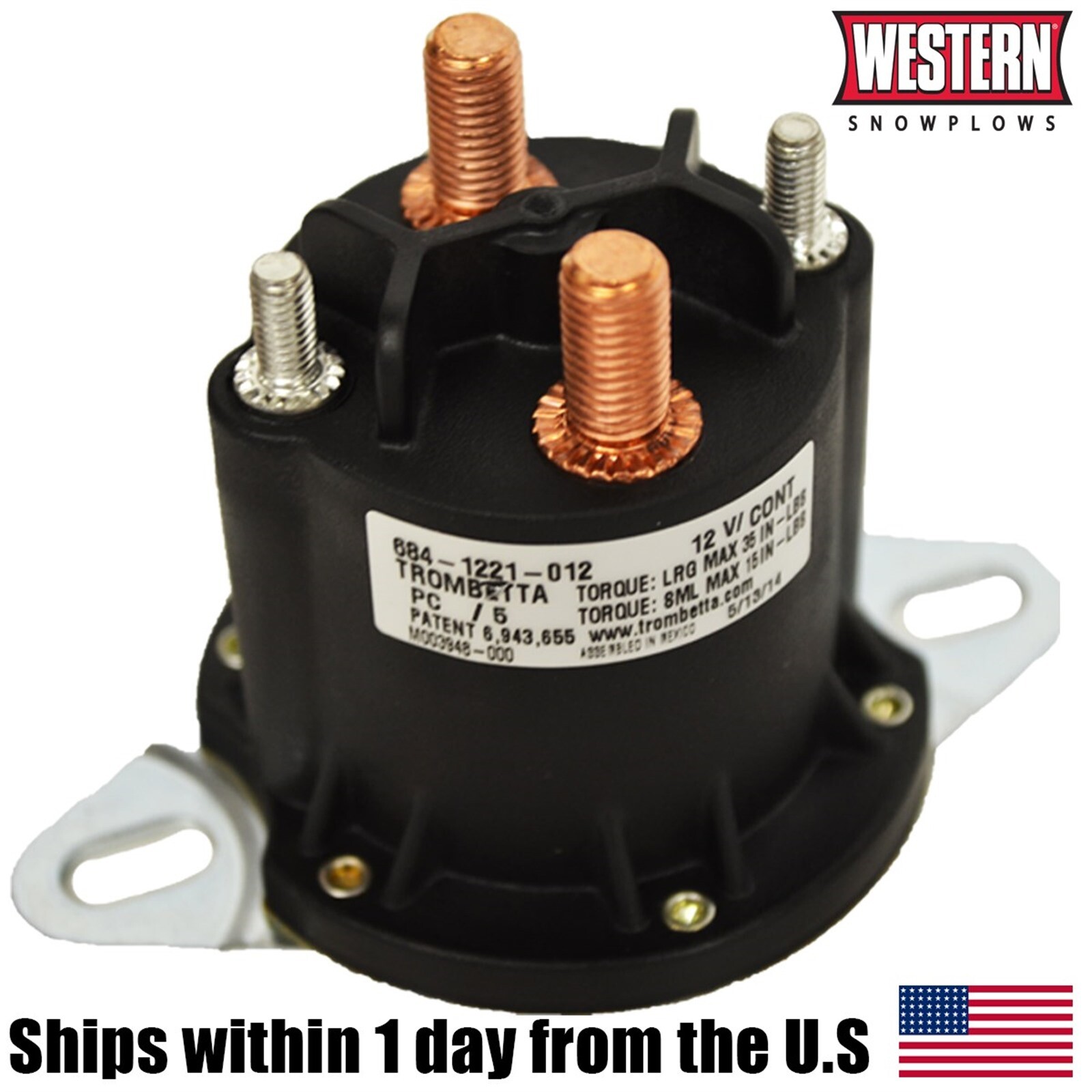 2PK Genuine Original Western Snow Plow Motor Relay Kit Solenoid ...