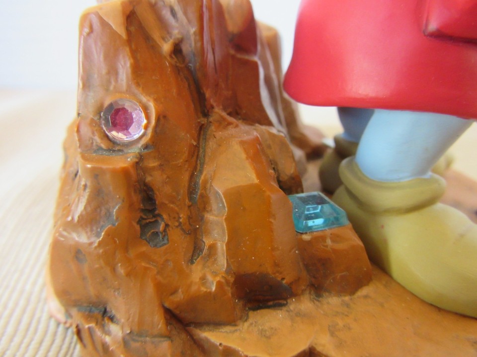DISNEY GRUMPY Dwarf Figurine Bobblehead Nodder Mining With Gems ...