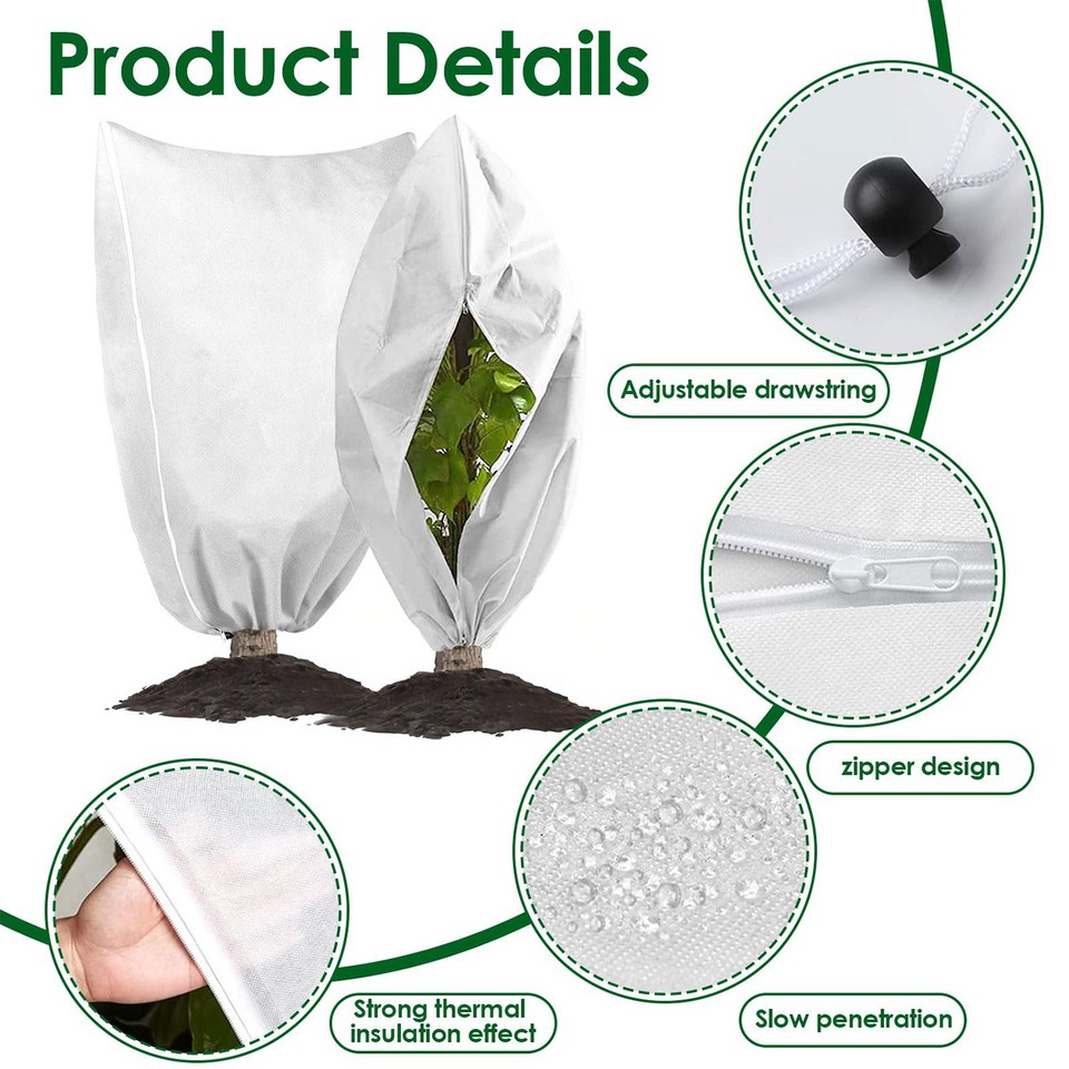 Outdoor Winter Plant Covers With Drawstring- Frost Protection for ...
