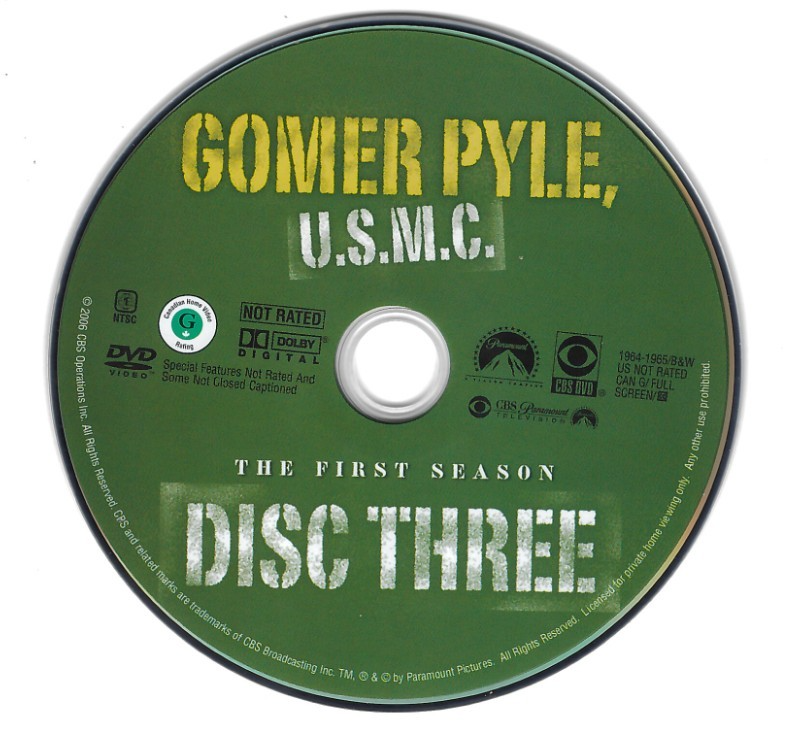 GOMER PYLE U. S. M. C. SEASON ONE (dvd) **** disc 3 only **** | eBay