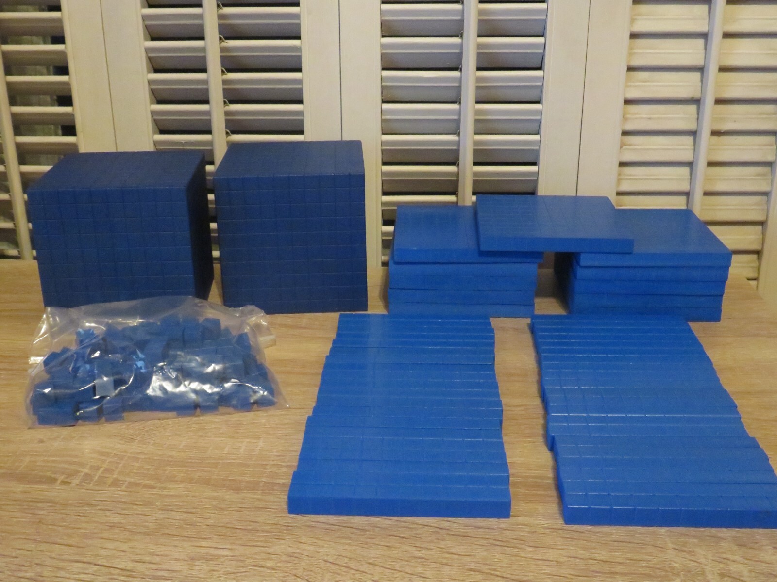 Blue Base Ten Lot, Cubes, Flats, Rods & Units Math Manipulatives ...