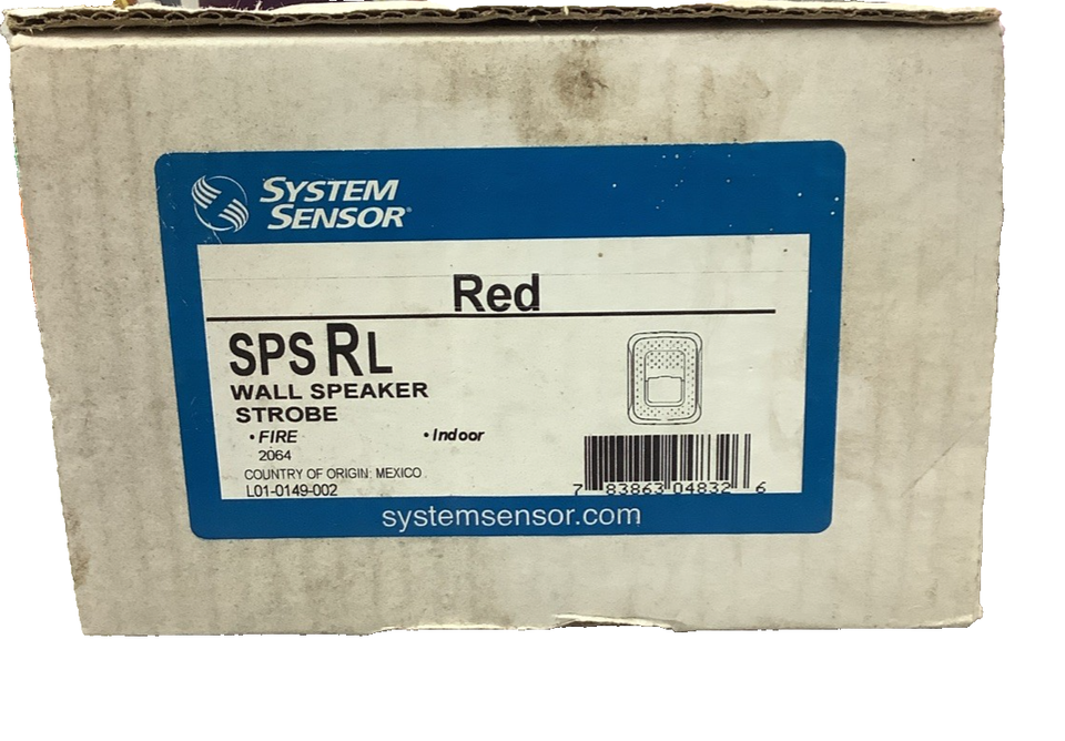 System Sensor SPSRL Wall Speaker Strobe "Fire" Red, Indoor, 12/24V (r65 ...