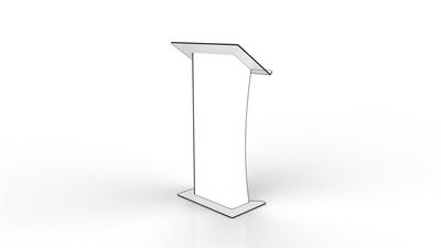 Lectern FROSTED WHITE Acrylic Perspex with LED Lights -Conferences ...
