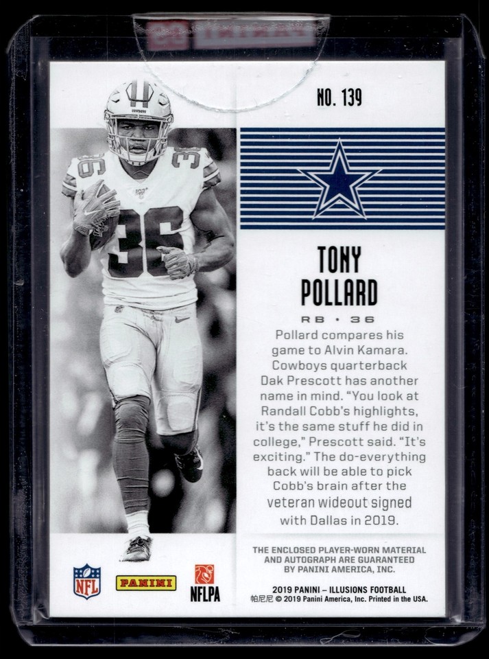 2019 PANINI ILLUSIONS PATCH TONY POLLARD ROOKIE AUTO ROOKIE 25/99 ...