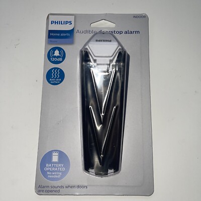 Philips AUDIBLE DOORSTOP ALARM Home Security Sensor SOUNDS WHEN DOOR IS ...