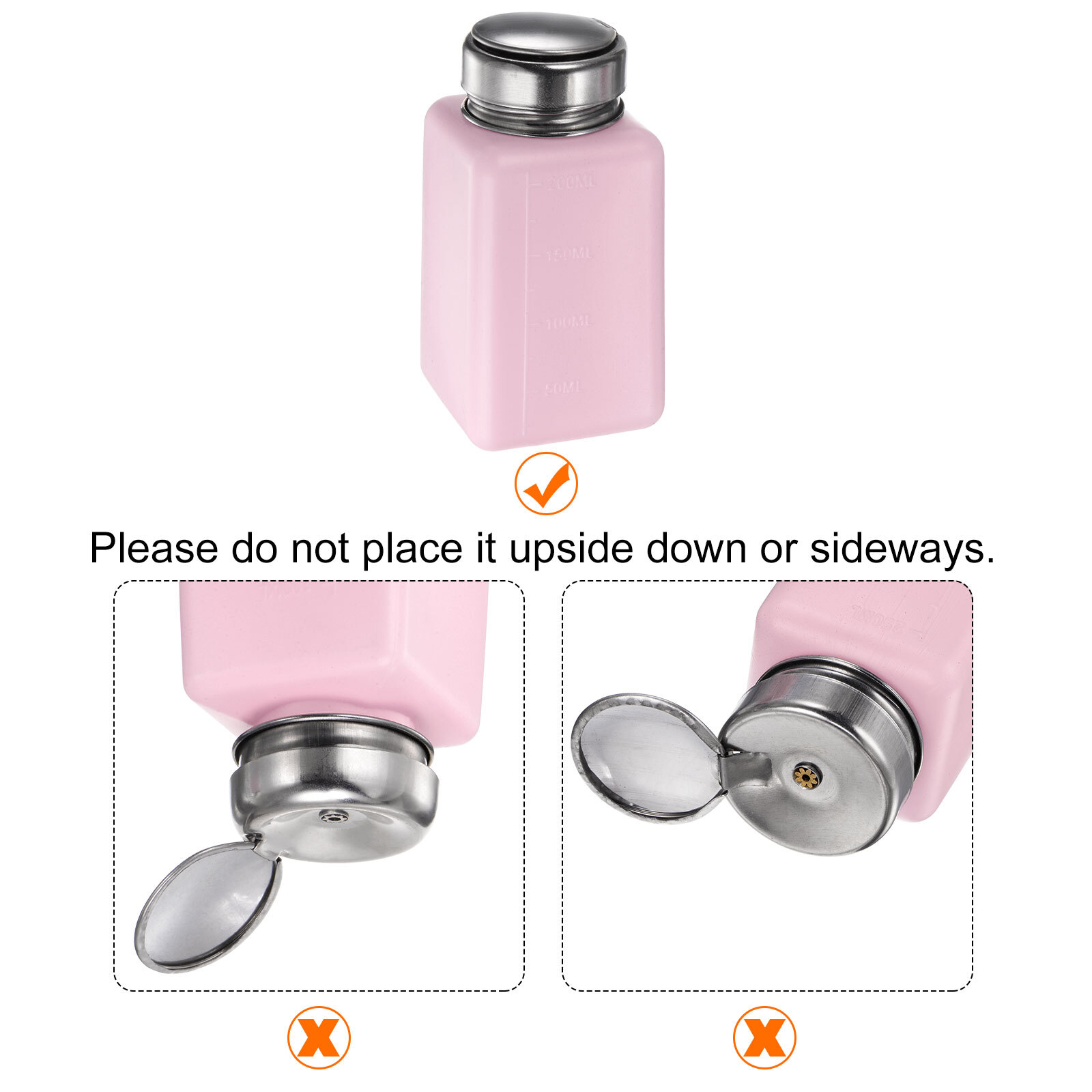 4PCS 200ML(6.8oz) Push Down Alcohol Dispenser Pump Liquid Press Bottles ...