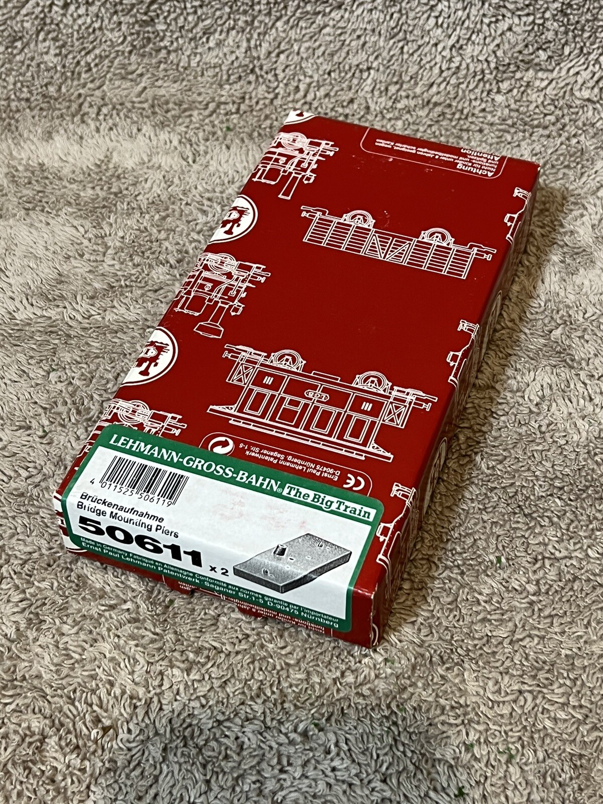 LGB 50611 Bridge Mounting Piers, 2 pcs G Scale For LGB Steel Bridge ...