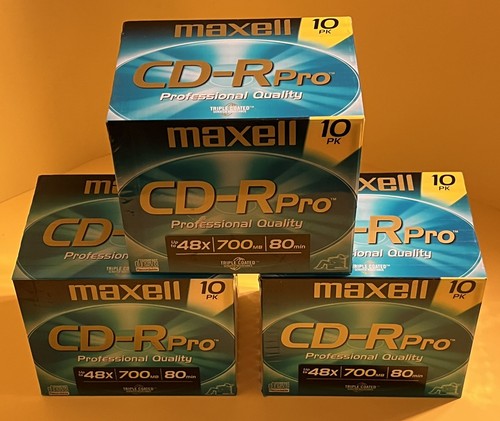 Maxell CD-R Pro 700mb Professional Quality 10 Pk Blank CDs NEW & SEALED ...