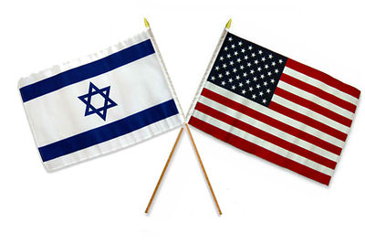 12x18 12"x18" Wholesale Combo USA American & Israel Israeli Stick Flag ...