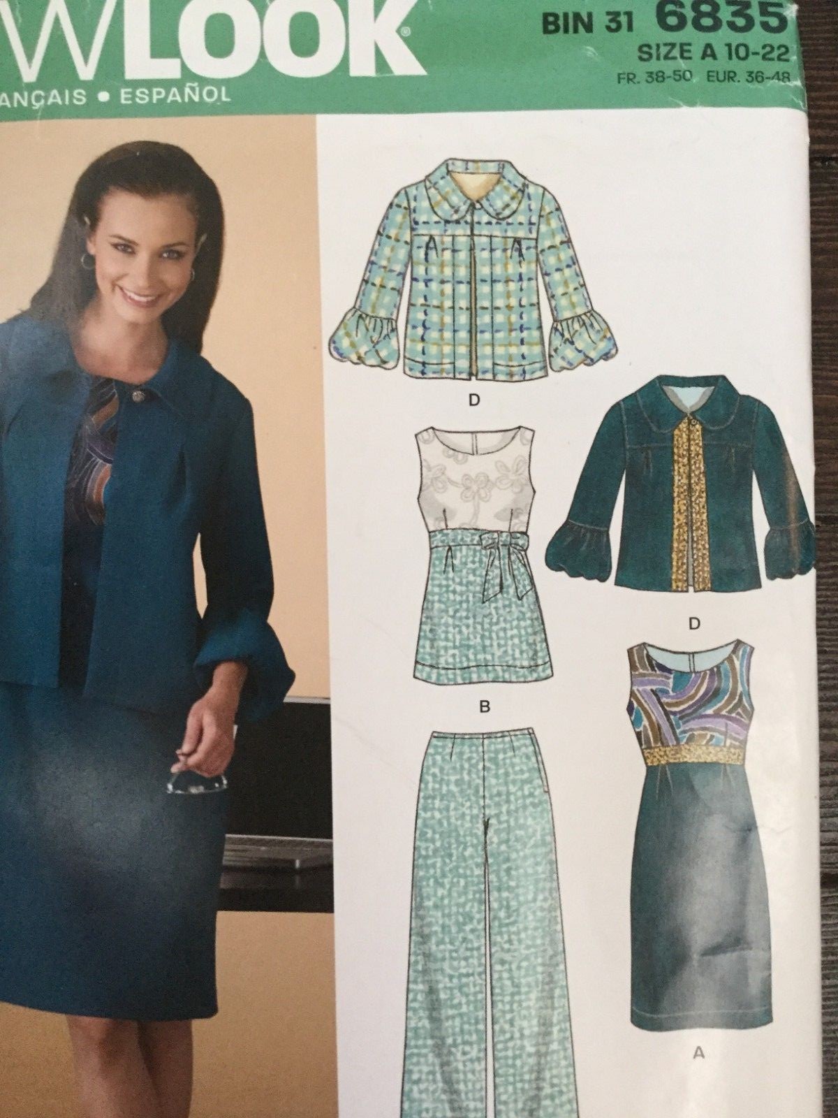 New Look 6835 Wardrobe Skirt Dress Top Wide Leg Pants Jacket Bell ...