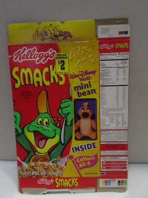 KELLOGG'S Empty Cereal Box 2000 SMACKS Disney Mini Bean ~Used~ Flat | eBay