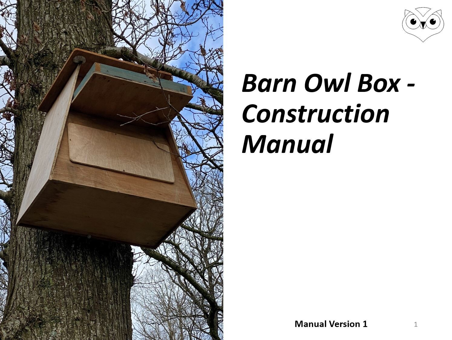 Self-build BARN OWL NEST BOX plywood kit | Grelly UK