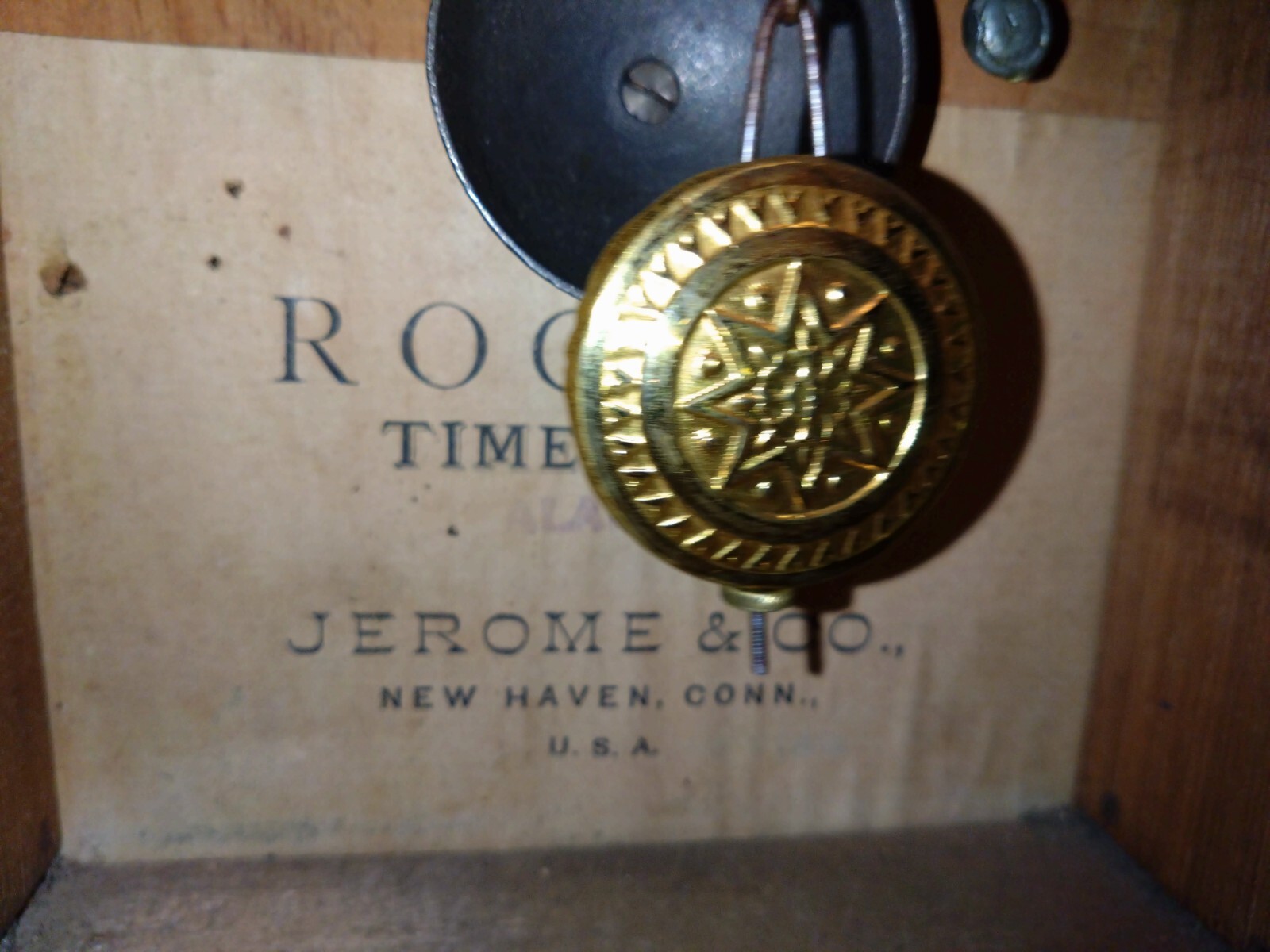 Vintage 1886 Jerome & Co New Haven Conn Oak Cased Rocket Time Piece ...