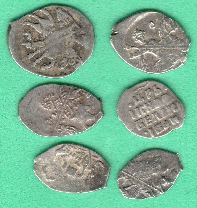 Russia Wire Solid Silver ca 1547-1613-1702 LOT of 6 coins 109 | eBay