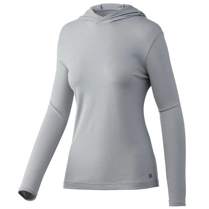 Huk Waypoint Hoodie Women's Sweatshirt, Overcast Grey, X-Large ...
