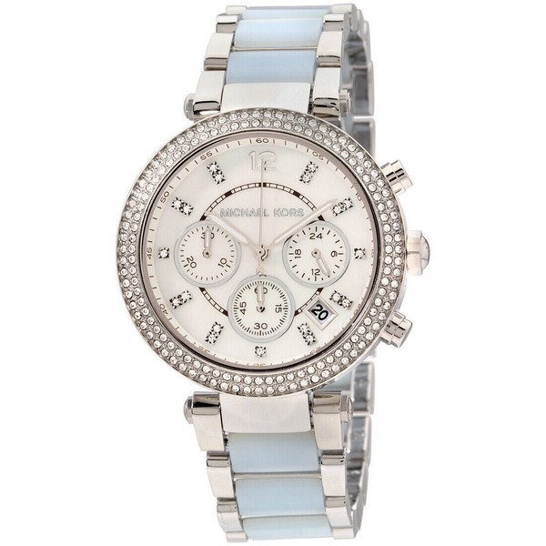 Michael Kors Parker Silver Mother of Pearl Women's Watch - MK6138 for ...