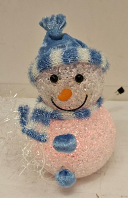 ACRYLIC 5" SNOWMAN WITH COLOR CHANGING LIGHTS | eBay