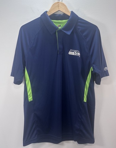 NFL Seattle Seahawks Polo Mens Large Navy Football Sports Lightweight ...