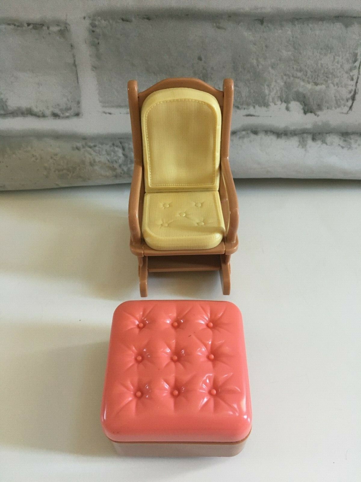 FISHER PRICE LOVING FAMILY DOLLHOUSE FURNITURE ROCKING CHAIR & OTTOMAN ...