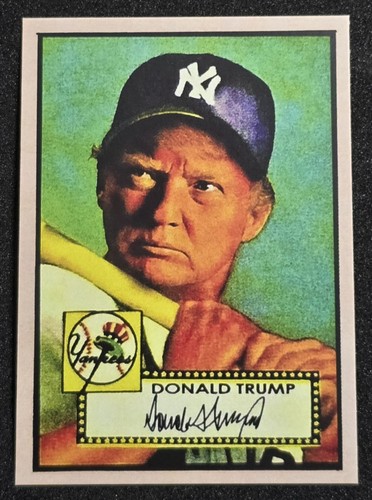 PRESIDENT ⭐Donald Trump⭐ 1952 TOPPS CUSTOM NOVELTY Mickey Mantle RC ...