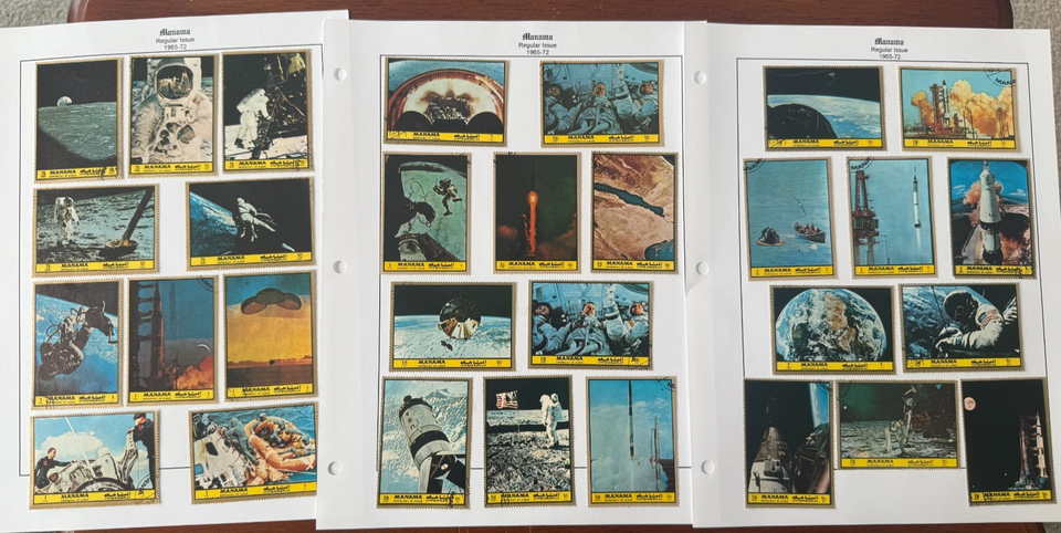 Old stamp collection harvest ~ 525 Manama Ajman - w/ sheets great ...