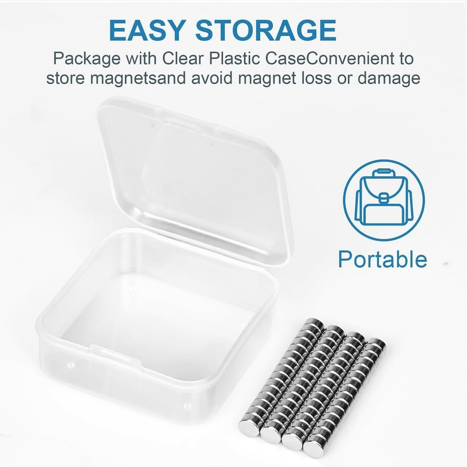 60-Piece Small Magnets – 6Mm X 3Mm Silver Mini Fridge Magnets for ...