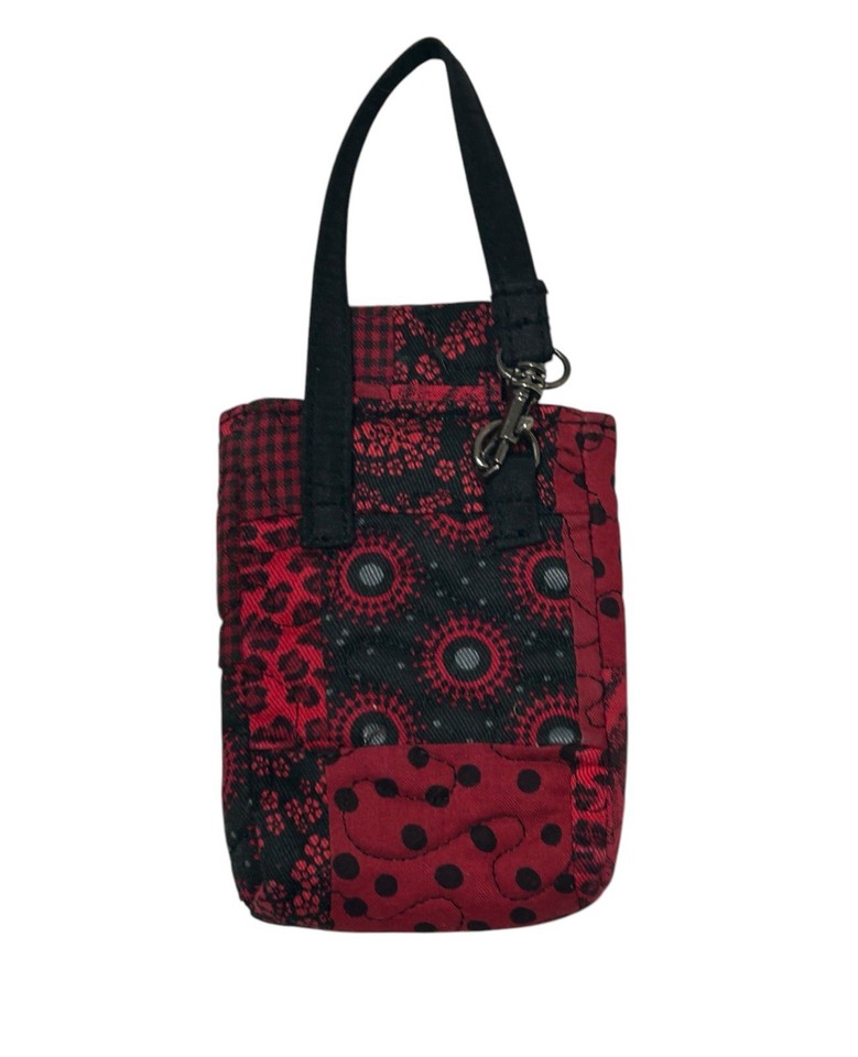 Donna Sharp Red Cell Phone Purse VTG Concord Patch Quilted | eBay