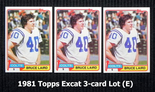 Bruce Laird 1981 Topps Exact 3 Card Lot (E) #326 | eBay