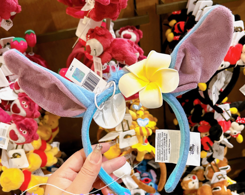 Authentic Disney 2024 Stitch Ears Headband flower disneyland exclusive ...