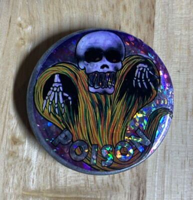 VINTAGE 90’s HOLOGRAM POISON SKULL POG MILK CAP METAL SLAMMER | eBay